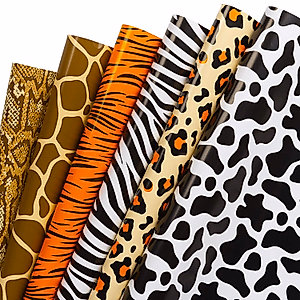WRAPAHOLIC Wrapping Paper Sheet - Animal Prints for Birthday, Holiday, Party, Baby Shower - 1 Roll Contains 6 Sheets - 17.5 inch X 39.3 inch Per Sheet