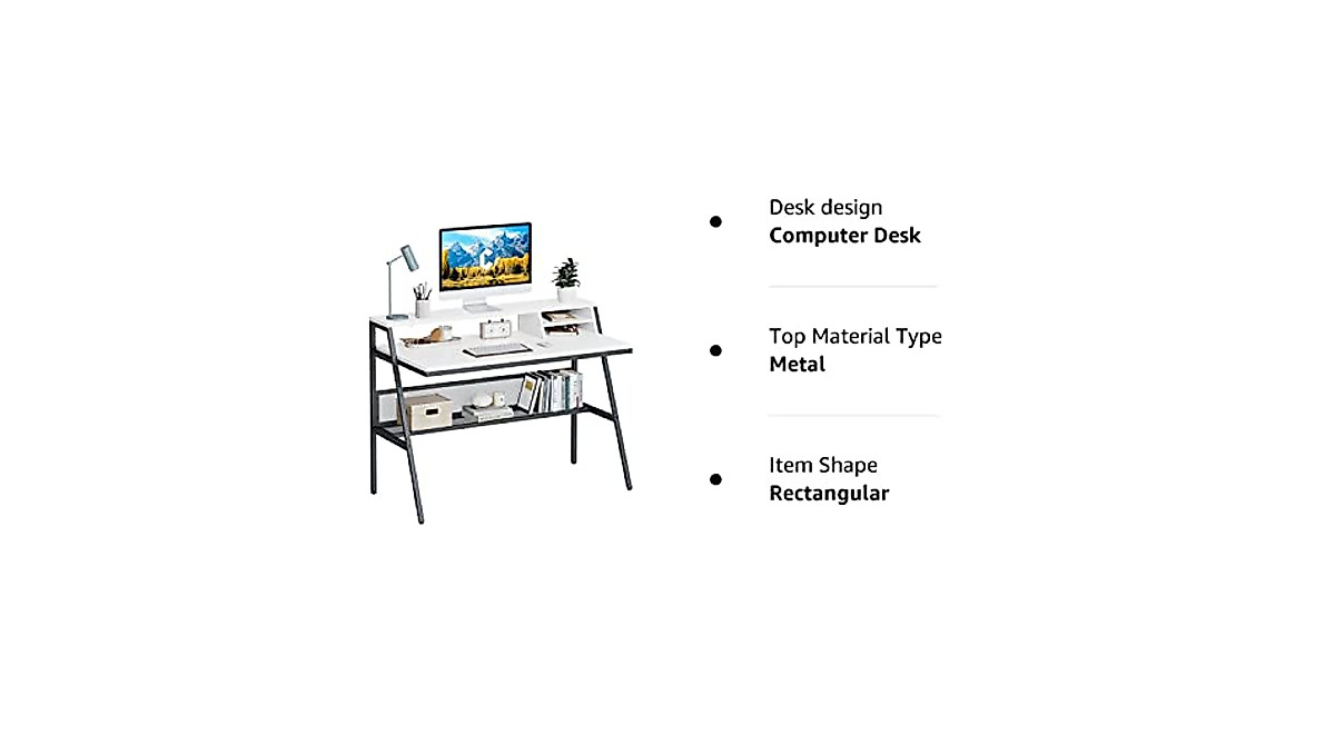 CubiCubi Computer Desk with 2 Storage Drawers, Home Office Writing Desk ...