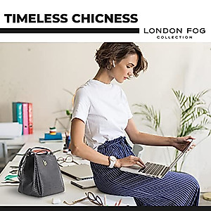 LONDON FOG COCO Lizard Shoulder Bag for Women, Vegan Leather Handbags - Salmon Rose