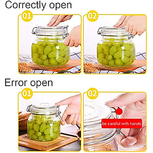 Lawei 4 Pack Plastic Mason Jars with Hinged Lids - 55 Oz Airtight Storage Canister Wide Mouth Kitchen Food Storage Jar for Sugar, Flour, Cereal, Coffee, Pasta, Cookies and Canning