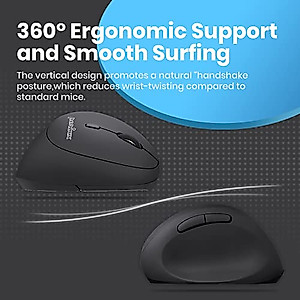 Perixx PERIMICE-719 Right-Handed Wireless Mini Vertical Mouse, 3 Level DPI