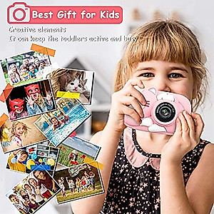 GIENEX Kids Selfie Camera, Christmas Birthday Gifts for Girls Age 3-12, Children Digital Cameras 1080P 2 Inch Toddler, Portable Toy for 3 4 5 6 7 8 9 10 Year Old Girls