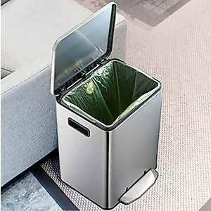 Garbage Can Trash Can Bin Step Trash Can Wastebasket Garbage Container Bin Removable Liner Bucket Step Trash Can Bedroom Trash Bin Waste Bin Waste Basket ( Color : White , Size : 26*22*32.5cm )