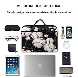 Baseball Laptop Computer Bag Waterproof Shoulder Messenger Bag 13-15 inch Durable Laptop Tote Bag with Shoulder Strap Handle Lightweight Crossbody Briefcase
