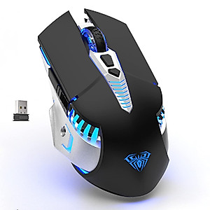 AULA SC200 Wireless Gaming Mouse, Rechargeable, Bluetooth 5.0, RGB LED Backlit, Multi-Device, Black