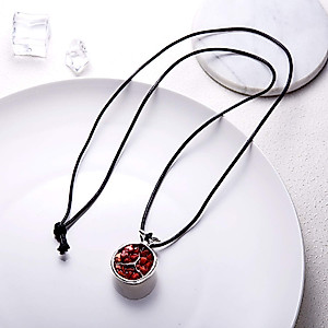 fly way Exaggerated Long Pomegranate Necklace, Novel and Fashionable Fruit Pendant Necklace (01)
