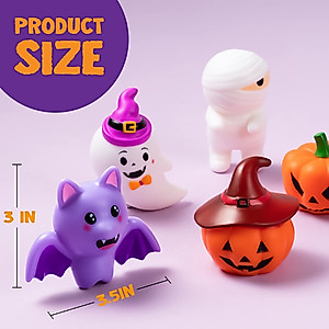 JOYIN 6 Pcs Halloween Light-Up Bath Toys ,Halloween Theme Toys Flashing LED Light Floating Bathtub Toys for Baby,Toddler Water Tub Games Swimming Pool Party