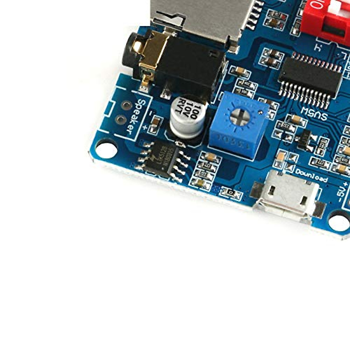 Voice Playback Module MP3 Voice Module Board WAV Decoding Trigger MP3 Playback Serial Control SD/TF Card for Arduino DY-SV5W
