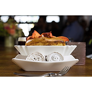 Fortessa Fortaluxe Food Truck Chic Large Serving Boat Plate, 8.5 x 6-Inch, Set of 4