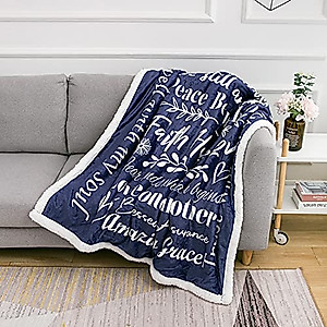 Christian Throw Blanket Religious Gifts - Inspirational Fluffy Blankets with Faith Hope Love Messages for Christian Gifts for Women | Snuggly Soft and Cozy Blanket Christian Decor | 50" X 60"