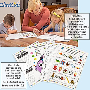 Premium Edition 21.5X27.5 cm EliteKids Large Magic Practice Copybook for Kids Alphabet + Sight Words 2-set, Kindergarten Magical Handwriting Workbooks, Tracing Letters for Kids Ages 3-5 Copy Book.