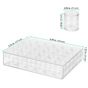 SENJEOK 6 Pack 30 Grids Diamond Painting Storage Boxes, Bead Storage Containers with Lids, Jewelry Bead Organizer Box for Nail Diamonds, 16 x 13.5 x 3.5cm