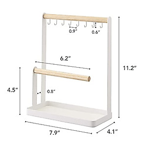 YAMAZAKI home 2311 Accessory Stand-Jewelry Holder & Organizer Storage, One Size, White