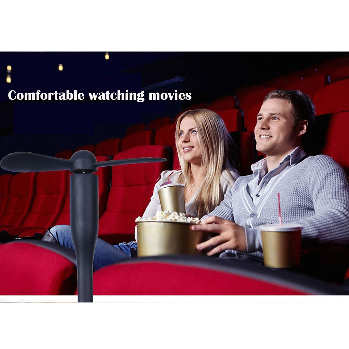 FINENIC Mini USB Fan.Personal Portable Pocket Fan.Mini fan For mini humidifier/Power Bank/Library/Cinema/Office/Outdoor Traveling/Camping/Fishing【4 PACK 】 Black