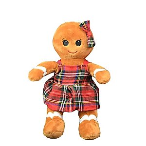 PLUSH TOYS WONDERLAND Ginger The Gingerbread Girl 8 Inch Pocket-Sized Stuffed Doll: Petite and Perfectly Sweet Kids, Christmas Doll Plushie Gift for Kids, Baby Showers!