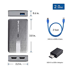 Cable Matters Ultra Low Latency USB Video Game Capture Card up to 1080P 60FPS for Game Streaming and Recording