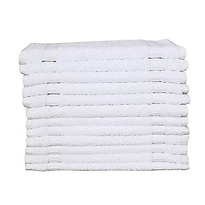 GOLD TEXTILES 48 Pcs 5 Star Hotel Quality Hand Towels (16"X30", 4.5 lb/dz) Premium Dobby Border Luxury Hand Towel Bright White (4 Dozen)