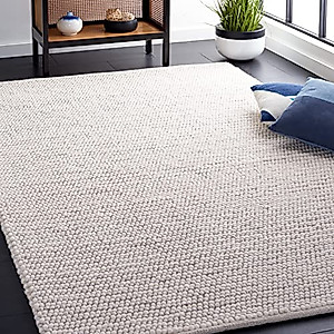 Safavieh Natura Collection 6' x 6' Square Ivory/Beige NAT220B Handmade Contemporary Farmhouse Boho Wool Area Rug