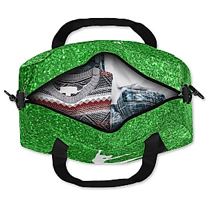 Personalized Custom Kids Duffel Bags, Customized Gifts Sports Gym Bag Custom Name Girls Dance Bag Overnight Weekender Sleepover Carry On Travel Tote Bag for Girls, Green Glitter Dance