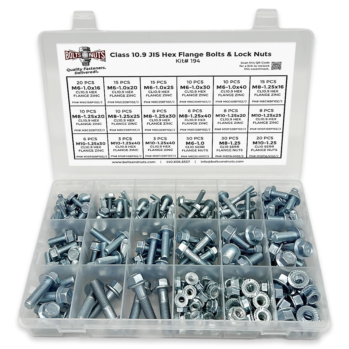 Grade 10.9 JIS Hex Flange Bolts Frame Cap Screws Zinc Class M6 M8 M10 J.I.S. Assortment Kit