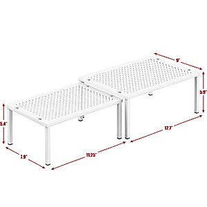 SimpleHouseware Expandable Stackable Kitchen Cabinet and Counter Shelf Organizer, White
