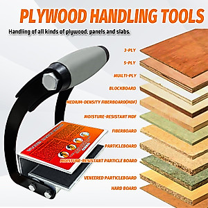 SENKEYFE Mental Panel Carrier Lifting Tool-Plywood Carrying Tool,Drywall Carrier Synthetic Cement Board with 0-1 Inch Grip Range,Save Effort Wear Resistant Gripper Clamp Tool for Wood(2 Pack)