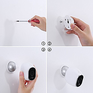 Security Wall Mount, Skylety Metal Magnetic Mount Compatible with Magnetic Arlo, Arlo Pro, Arlo Pro 2, White, Arlo Accessories (4 Pack)