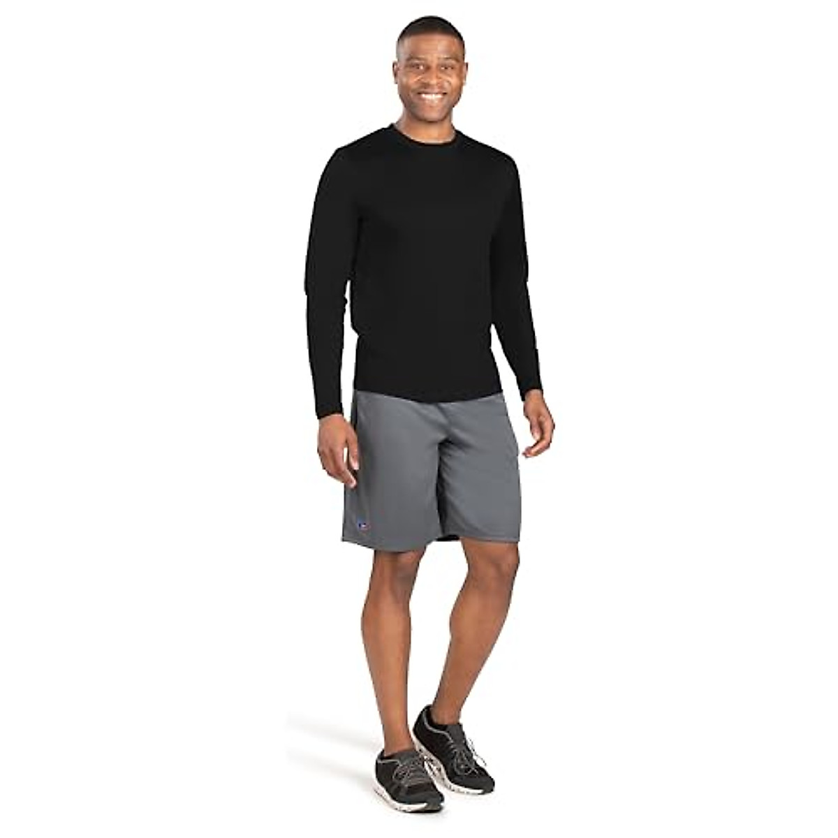 Russell Athletic Men's Standard Long Sleeve Performance Tee, Black, Large