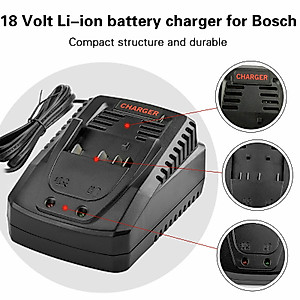 JANRI AL1820CV AL1860CV Replacement Power Tool Charger for Bosch 14.4-18V Lithium Battery BC660 BC1880 BAT609 BAT609G BAT618 BAT618G BAT614 BAT612 BAT607 BAT607G