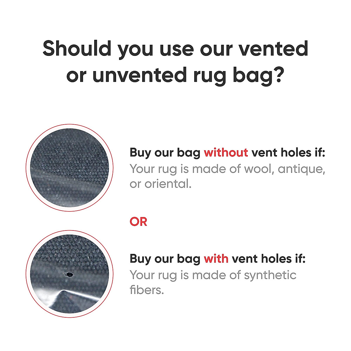 Hulsky Rug Storage Bag - 3 Mil Heavy Duty Rug Storage Bag for Moving and Storage - Fits Rugs up to 9' x 12' - No vent holes