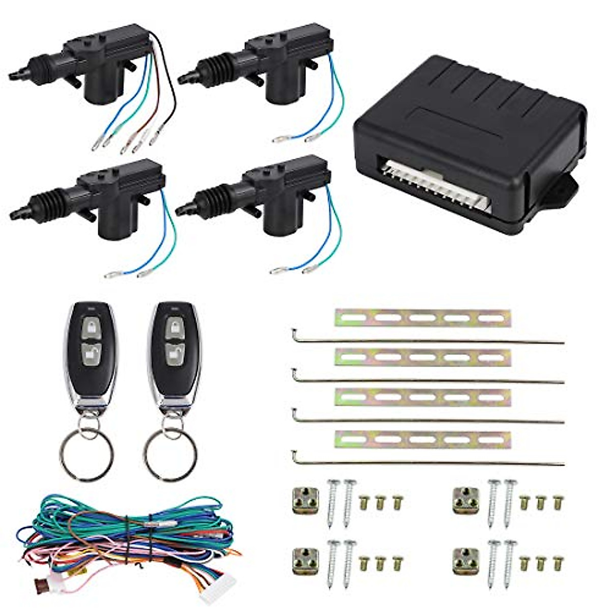 X AUTOHAUX 4 Doors Central Lock Locking System Car Keyless Entry Kit with Actuator - Only for 12V Vehicles