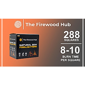 Fire Starter Cubes - 288 Squares per Box, Wood Fibre and Wax Composition, Ideal Fire Starters for Campfires, Efficient Charcoal Starter Solution for Outdoor and Indoor Use