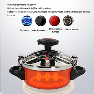 Oubit 2L Stainless Steel Mini Pressure Cooker - Efficient and Fast Cooking, Safety and Explosion Protection, Multi Functional Design