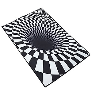 Operitacx Optical Illusion Rug 3D Area Rug Floor Mat Anti-Skid Doormat Carpet for Living Dinning Room Bedroom Kitchen