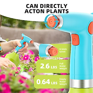 1L Electric Spray Bottle Sheboren Electric Plant Mister Battery Sprayers in Lawn and Garden Fertilizing Automatic Plant Mister Spray Bottle with Adjustable Spout for Plants, Household Cleaning (Green)