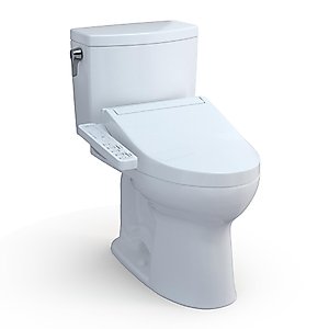 TOTO WASHLET+ Drake II 1G Two-Piece Elongated 1.0 GPF Toilet and WASHLET+ C2 Bidet Seat, Cotton White - MW4543074CUFG#01