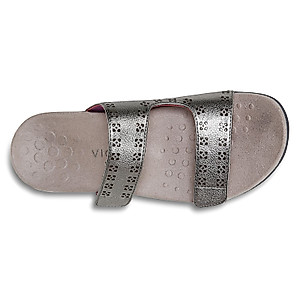 Vionic Nakia Women's Adjustable Slide Orthotic Sandals Pewter - 7.5 Wide