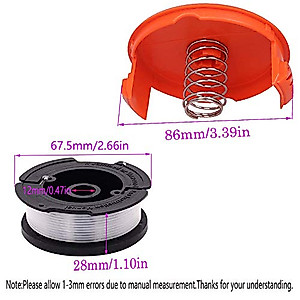 AF-100 Spool Replace AF100 AF-100-3ZP AF-100-BKP Compatible with GH900 GH600 GH610 String Trimmer 30ft 0.065" Trimmer Line Replacement Spool Refills (12 + 3 Pack) by TOPEMAI