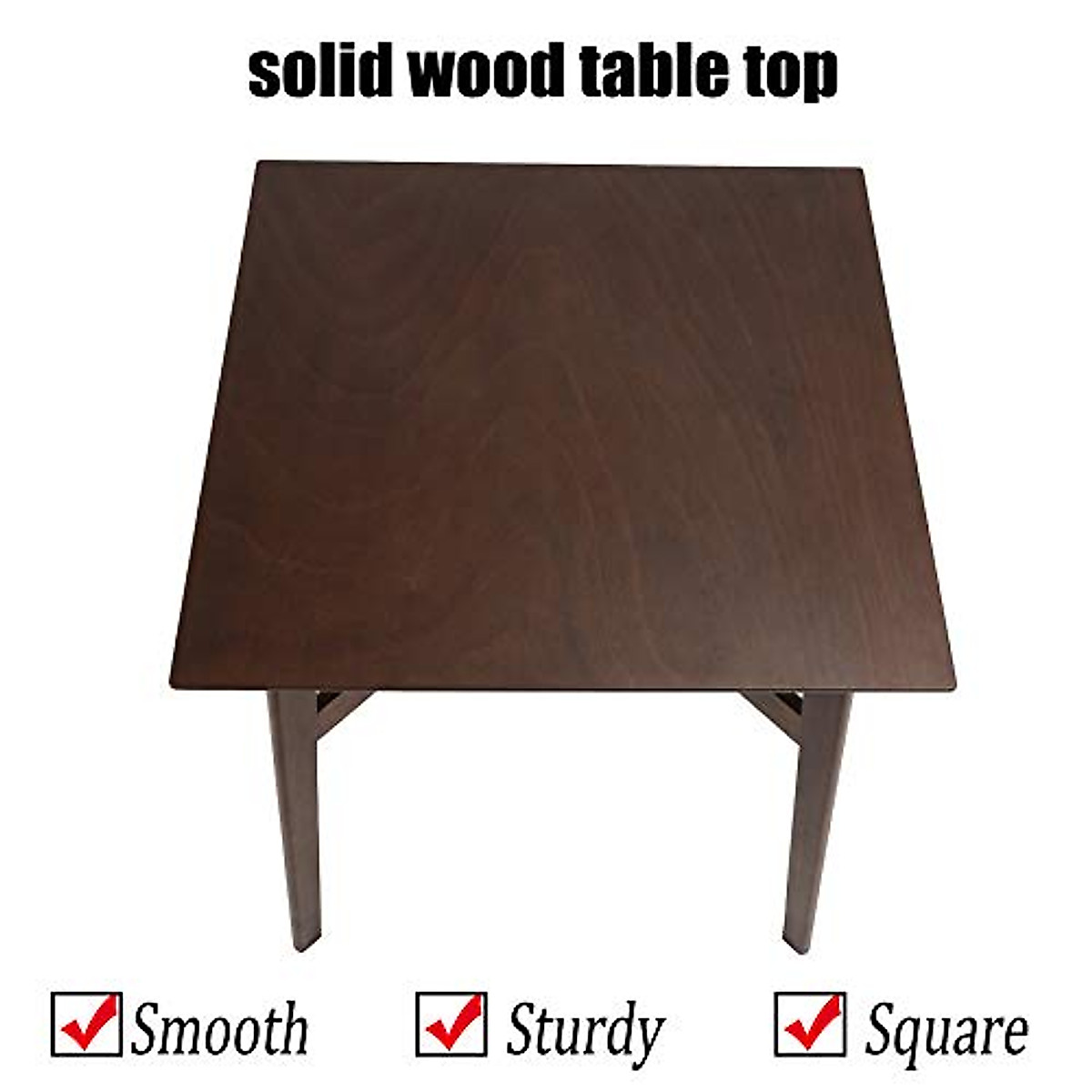 KARMAS PRODUCT Square 4-Person Wood Dining Table for Kitchen Modern Home Furniture Espresso (Table)