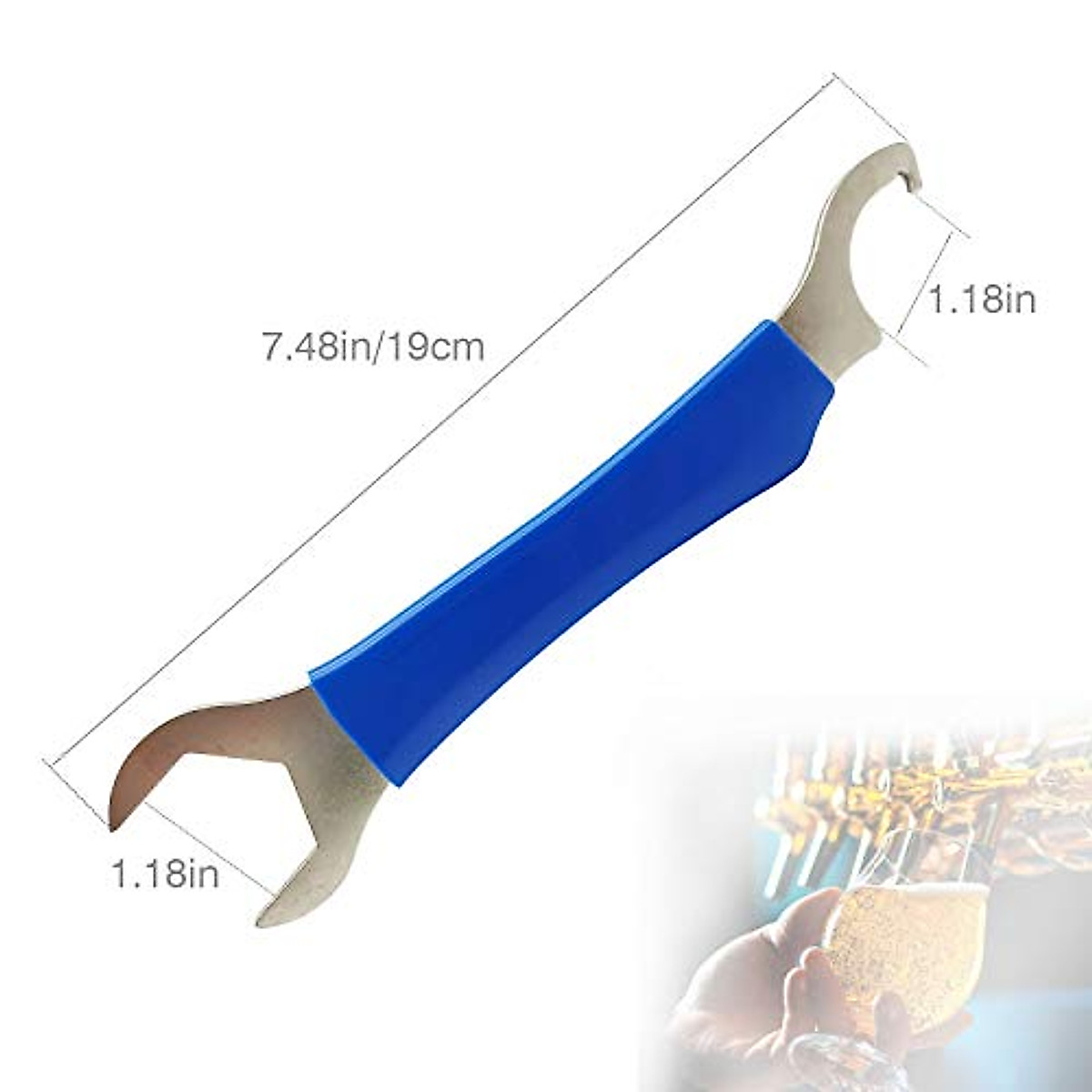 DOMUEN Faucet Wrench Beer Faucet Wrench Tool Beer Tap Wrench Beer Tap Faucet Wrench Heavy Duty Faucet Wrench for Draft with Hex Nut Wrench Keg Spanner Wrench for Draft Beer Tap Beer Coupler Kegerator