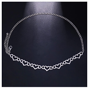 Rhinestone Heart Thigh Chain Festival Rhinestone Leg Chain Crystal Heart Leg Chain Bracelet Thigh Chain Jewelry for Women Party