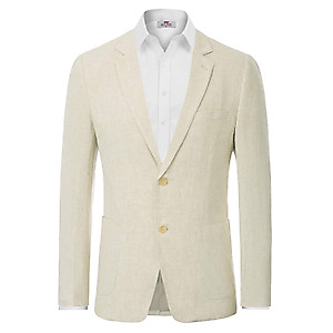 Mens Blazer Jacket Two Button Casual Sport Coat Lightweight Dress Blazer Fashion A-Khaki