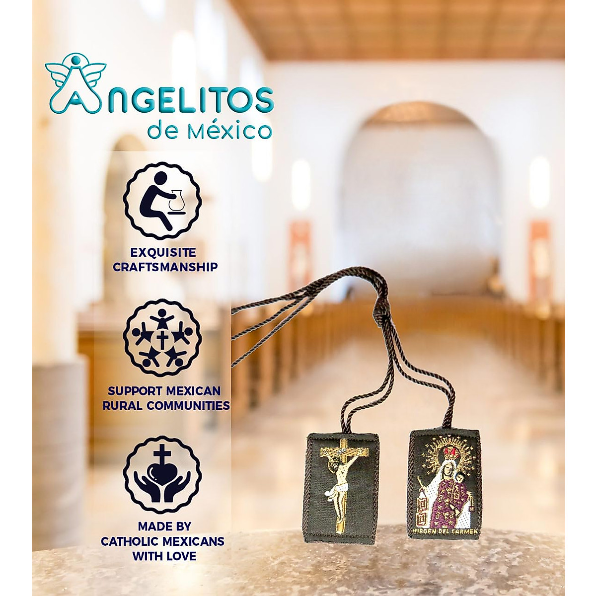 Scapular or Escapulario de Jesus y La Virgen Del Carmen Our Lady of Mount Carmel