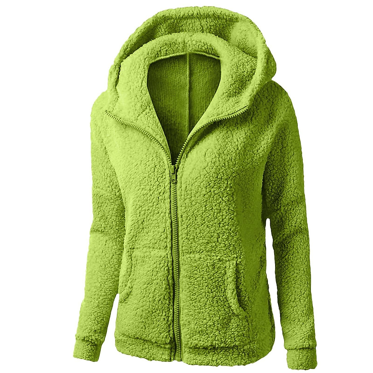 JMMSlmax Winter Fleece Jackets for Women Fuzzy Fleece Jacket Plus Size Sherpa Coats Fashion Fuzzy Warm Overcoat with Hood