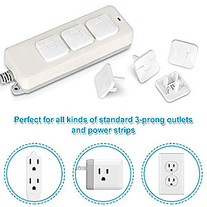 Outlet Covers (45 Pack) with Hidden Pull Handle Baby Proofing Plug Covers 3-Prong Child Safety Socket Covers Electrical Outlet Protectors Kid Proof Outlet Cap