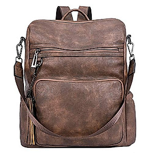 CLUCI Backpack Purse for Women Crossbody Bags Purses for Women, Leather Messenger Tassel Bag,