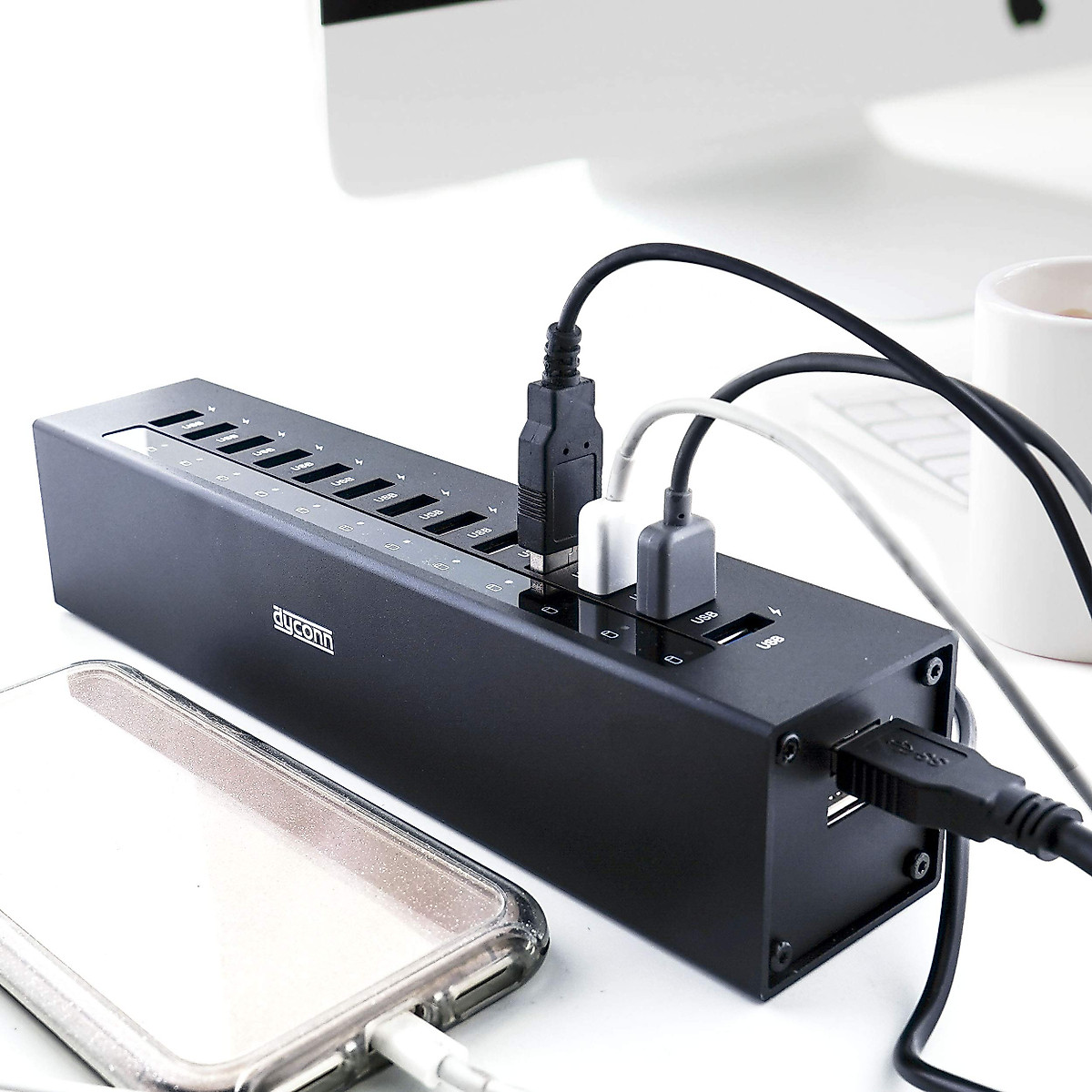 Dyconn PowerHub SuperSpeed 15 Port (13 Data/Charging + 2 Charging Only Ports) Industrial Grade USB 3.0 Hub with Mounting Brackets (HUBC13B)