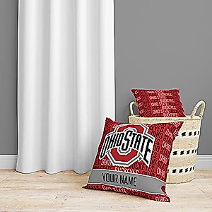 Ohio State Buckeyes Name Pattern Throw Pillow | Personalized | Custom