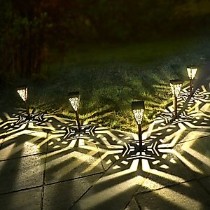 6 Pack Solar Pathway Lights Outdoor Yard Decoration Solar Led Landscape Lights Waterproof Outdoor Solar Lights for Garden Landscape Path Yard Patio Driveway Walkway