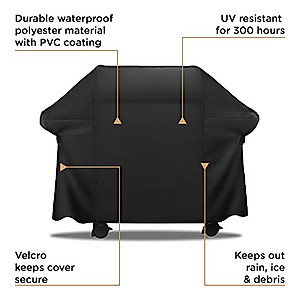 AnyWeather Outdoor Waterproof, BBQ, Smoker, Gas and Charcoal Heavy Duty Grill Covers AWPC09 Black